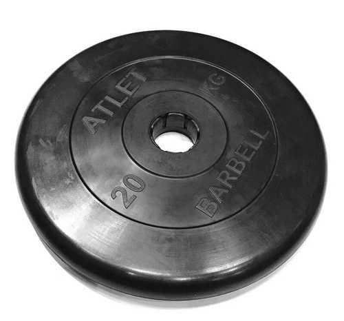 Диск обрезиненный Barbell Atlet d50мм 20кг