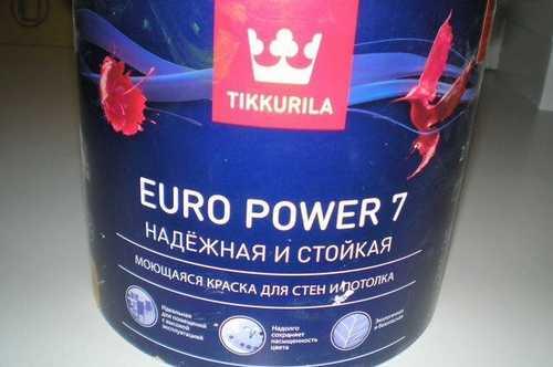 Tikkurila euro power 7 матовая. Краска Тиккурила евро 7. Tikkurila Euro Power 7. Краска для стен и потолков Tikkurila Euro Power. Tikkurila Euro Power 7 бежевая.