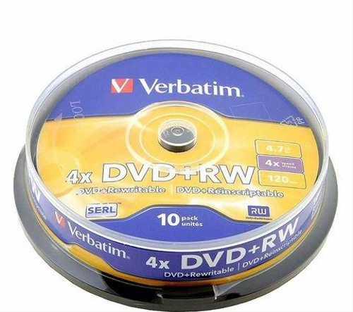 DVD+RW диски verbatim (Cake box) новые