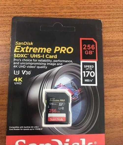 Карта памяти sandisk extreme sdxc 256gb