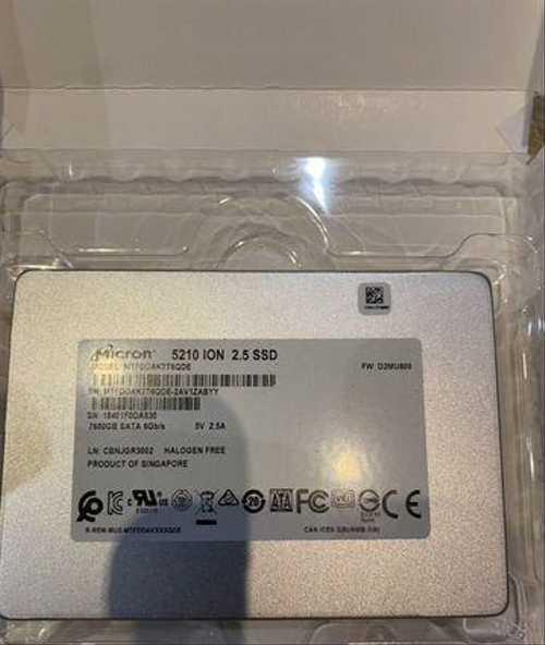 7680 гб Серверный SSD Crucial Micron 5210 ION (mtf