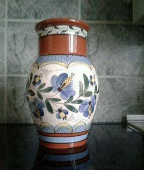 Напольная ваза,старая гжель-бронь