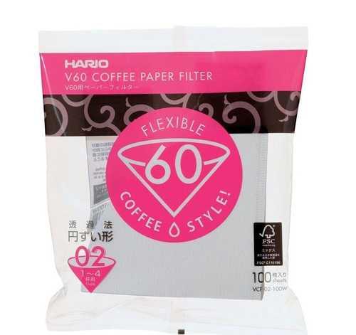 Фильтр бумажный для заваривания кофе. Hario VCF-02