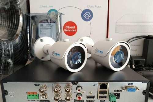 Комплект видеонаблюдения 8 мегапикселей на 2камеры