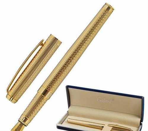 Ручка подарочная перьевая Galant Versus, корпус золотистый, детали золотистые, узел 0,8 мм, синяя (143528)