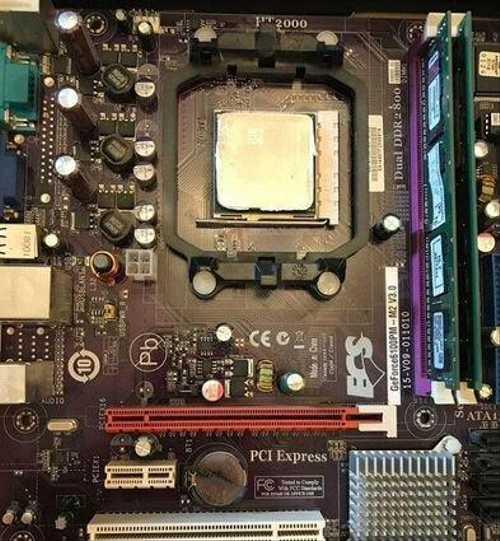 Материнская плата ECS GeForce6100PM M2 V3.0 +CPU