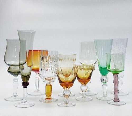 Коллекционные бокалы цветное стекло