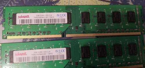 Оперативная память TakeMS ddr3 2 шт по 2gb 1333MHz