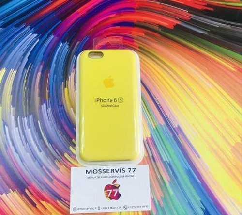 Чехол Silicone case на iPhone 6/6s желтый