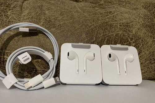 Наушники earpods,кабель lightning