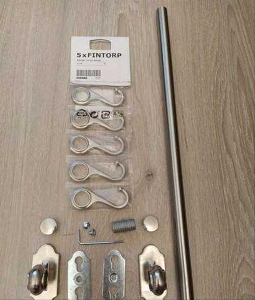 Fintorp финторп Рейлинг IKEA 57 см + 5 крючков сер