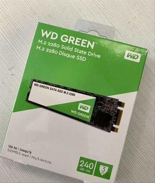 SSD M2. 2280 WD Green WDS240G2G0B 3D TLC 240гб