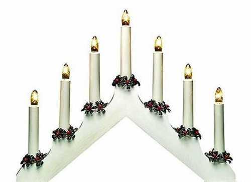 Рождественская горка 7 свечей white
