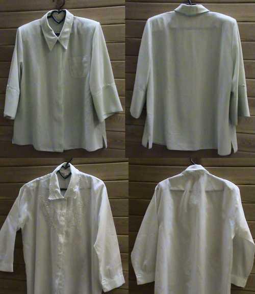 Кофта блуза зелёная, белая 3/4 рукав б/у лёгкая