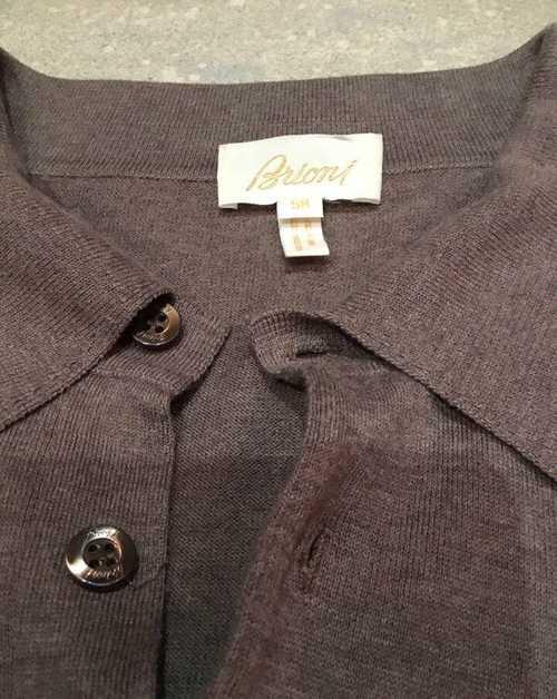 Brioni хлопковое поло с длинными рукавами