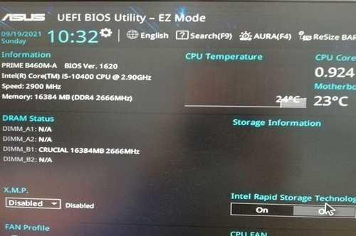 Комплект i5-10400, Asus b460m-a, DDR4 16gb 2666