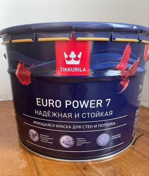 Краска tikkurila euro power 7, новая, 9л