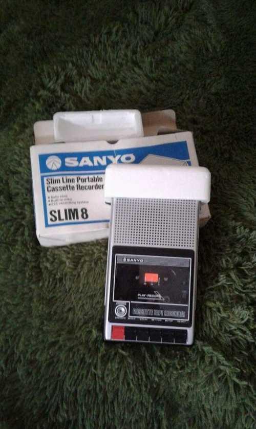 Кассетный переносной магнитофон sanyo slim8 новый