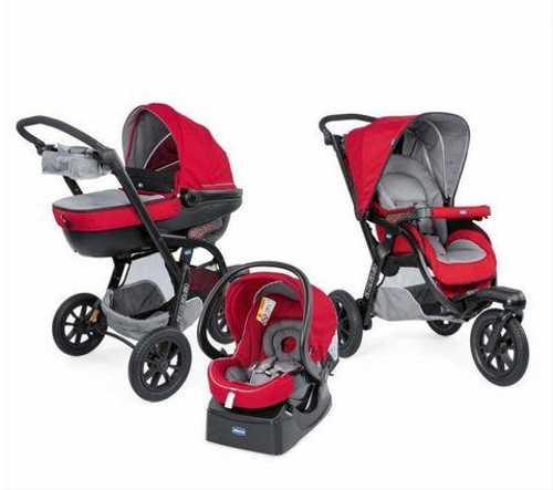 Коляска 3 в 1 Chicco Trio Activ3, Red Berry