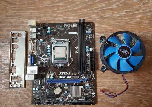 Материнская плата MSI H81M-P33 + Intel Core i3-416