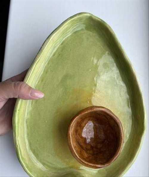 Тарелка из глины ручной работы