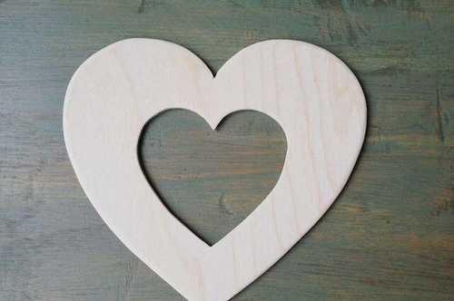 Сердце деревянное декор