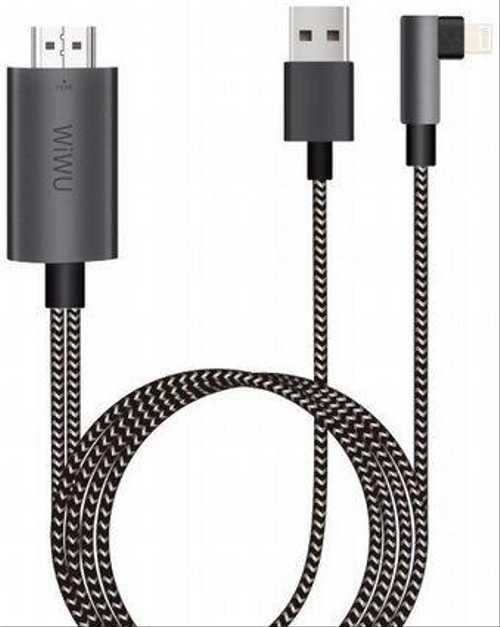 Wiwu hdmi to Lightning USB cable X7 кабель серый