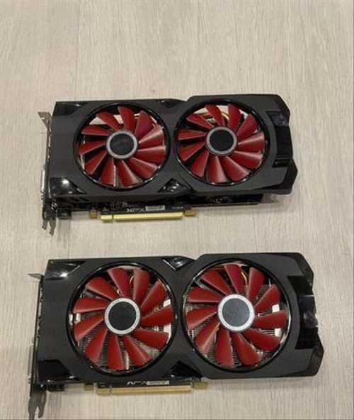 Лот 2шт Видеокарты xfx rx570 8gb в идеале