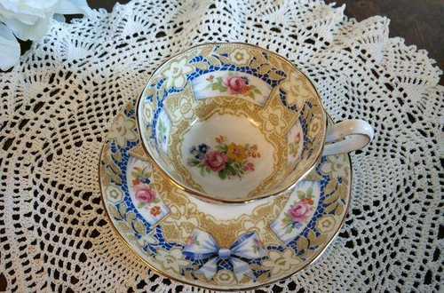 Кофейная пара Royal Albert Valentine винтаж Англия