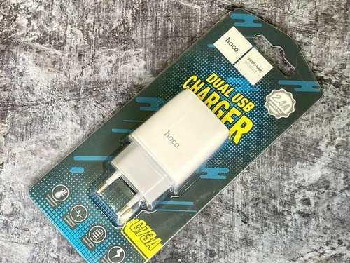 Адаптер блок питания 2 USB 2.4A C73a Hoco Белый