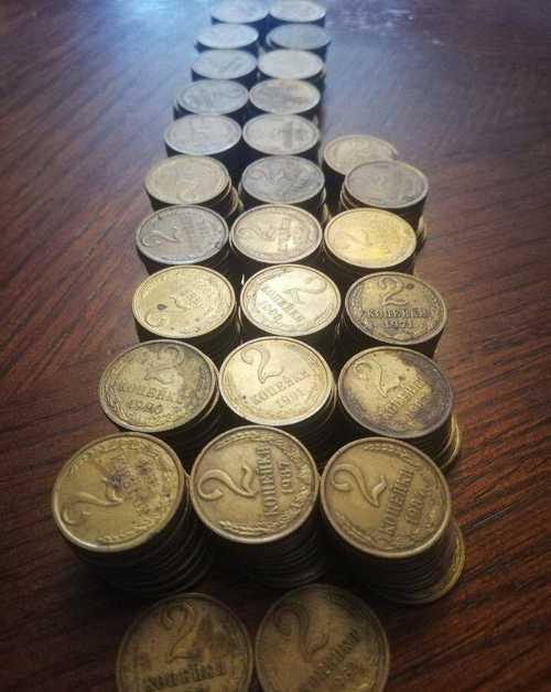 Набор монет номиналом 2 копейки в количестве 257 ш