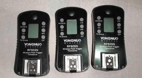 Радиосинхронизаторы yongnuo rf605n 3шт