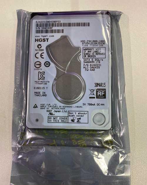 Новый жесткий диск для ноутбука 2.5 hgst 1000 gb