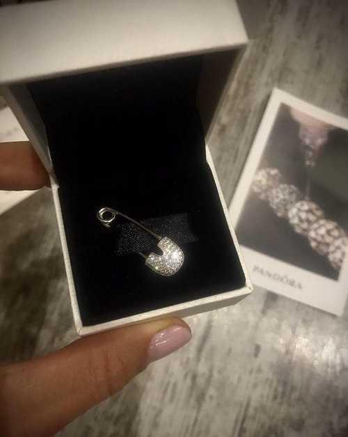 Серебряная булавка брошка подвеска Pandora