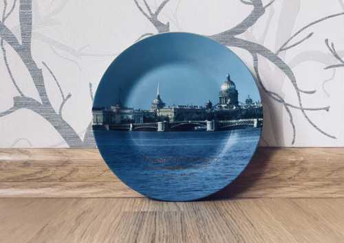 Тарелка настенная Санкт-Петербург вид с Невы