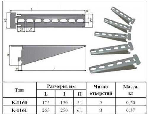 Стойка, полка, лоток, скоба
