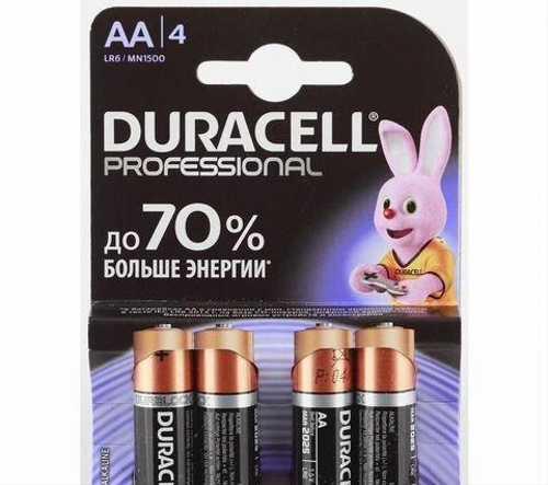 Набор батареек "Duracell Professional", пальчиковых, аа/LR06, 4 штуки