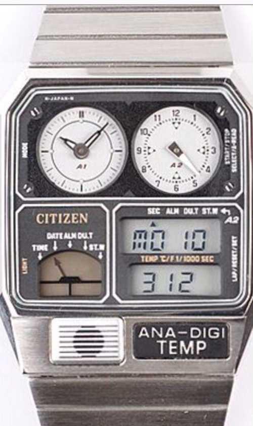 Часы ретро Citizen ANA-digi-temp