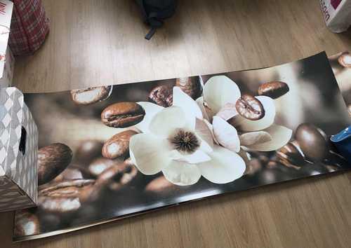 Стековая панель Кофе и цветы, ABS пластик