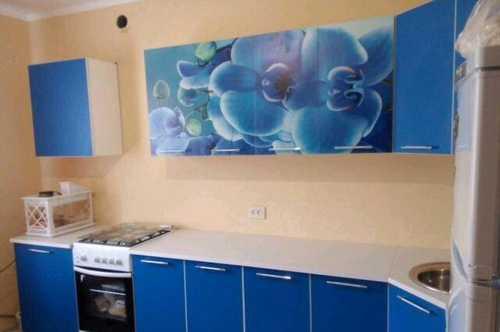 Кухня Орхидея/синяя угловая 4,3 м