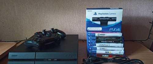 Sony playstation 4 + 2 джойстика + PS camera + 7 и