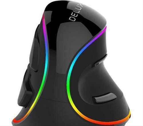 Мышь Delux KM-M618Plus RGB Black проводная