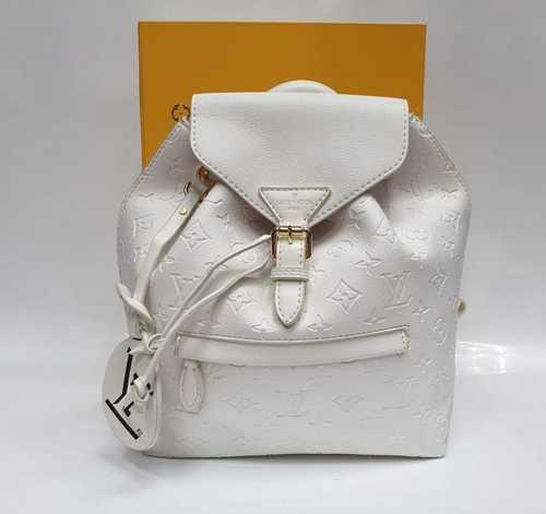 Новый кожаный женский рюкзак Louis Vuitton белый
