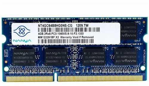 Новый sodimm Nanya DDR3 4GB PC10600 1333мгц DR123