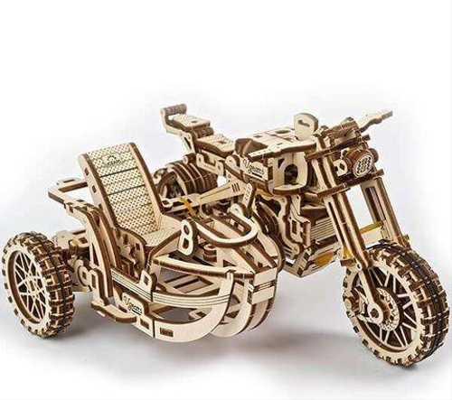 3D-пазл ugears - Мотоцикл Scrambler UGR-10 с коляс