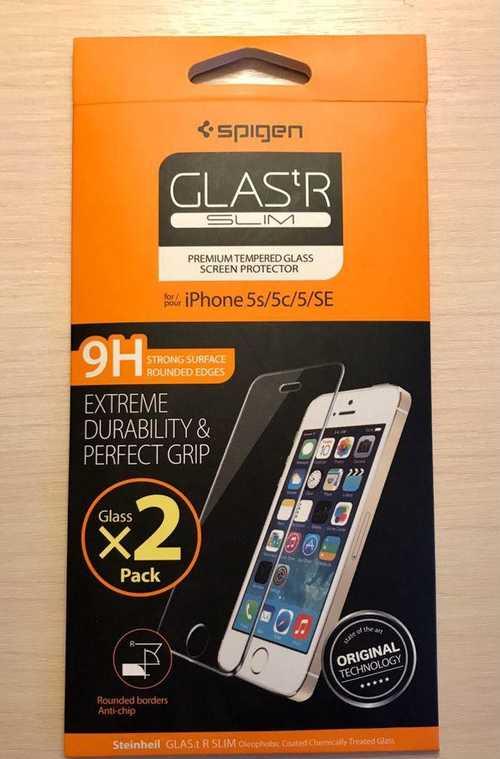 Защитное стекло Spigen для iPhone 5/5c/5s/SE