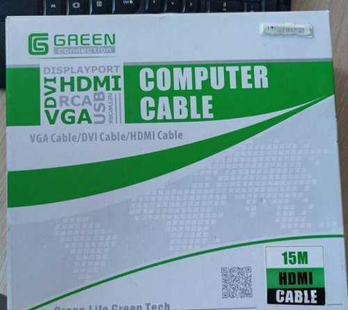 Кабель Greenconnect hdmi 1.3, с усилителем, 15 м