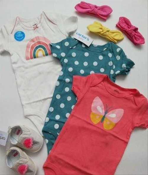 Новые боди carters для девочки 9м