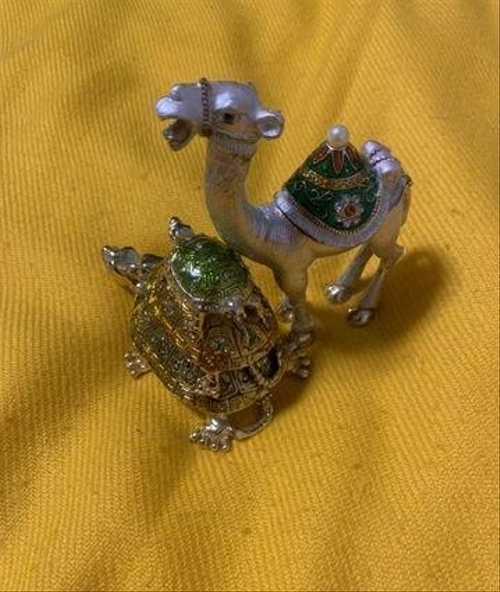 Металлические шкатулки: Черепахи и Верблюд