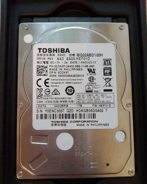 Гибридный sshd жесткий диск Toshiba 2.5" 1Tb